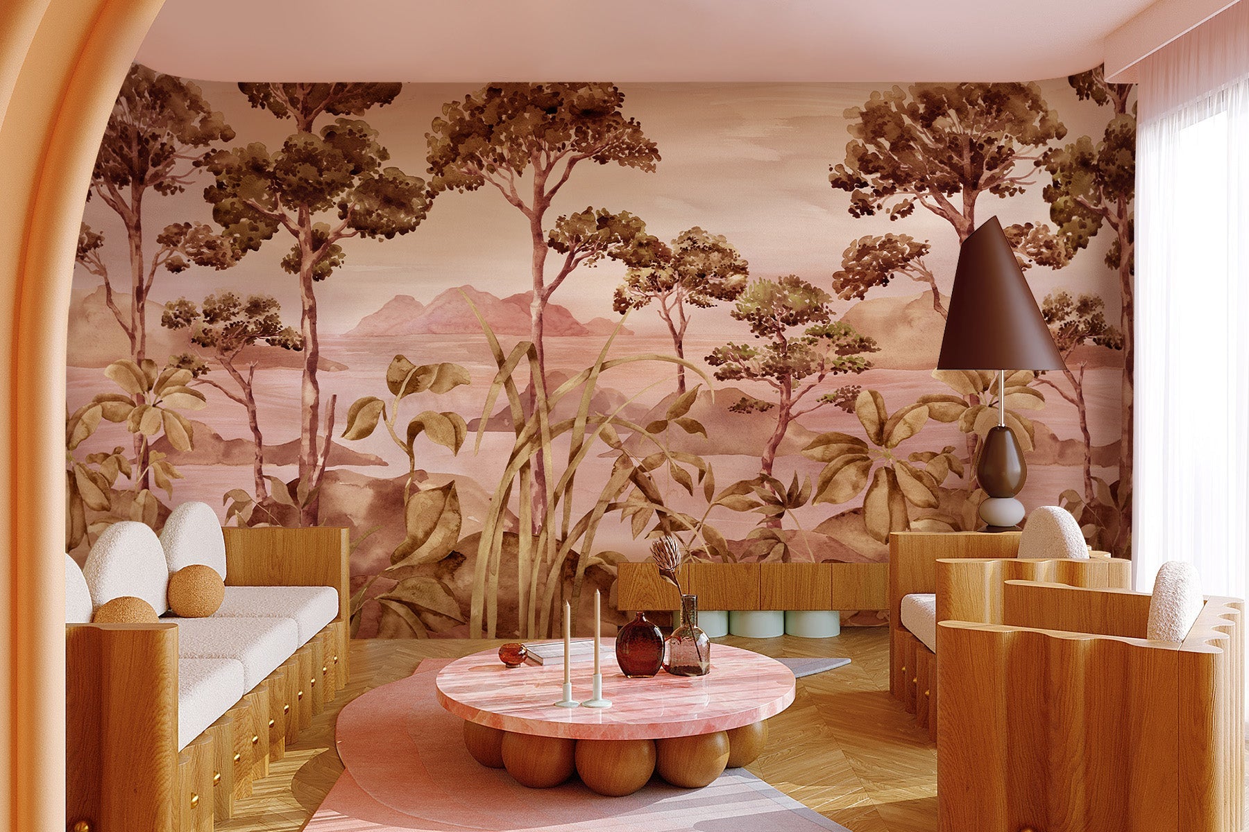Pink Ambience – Landscape Wall Murals in Soothing Pink Tones ...