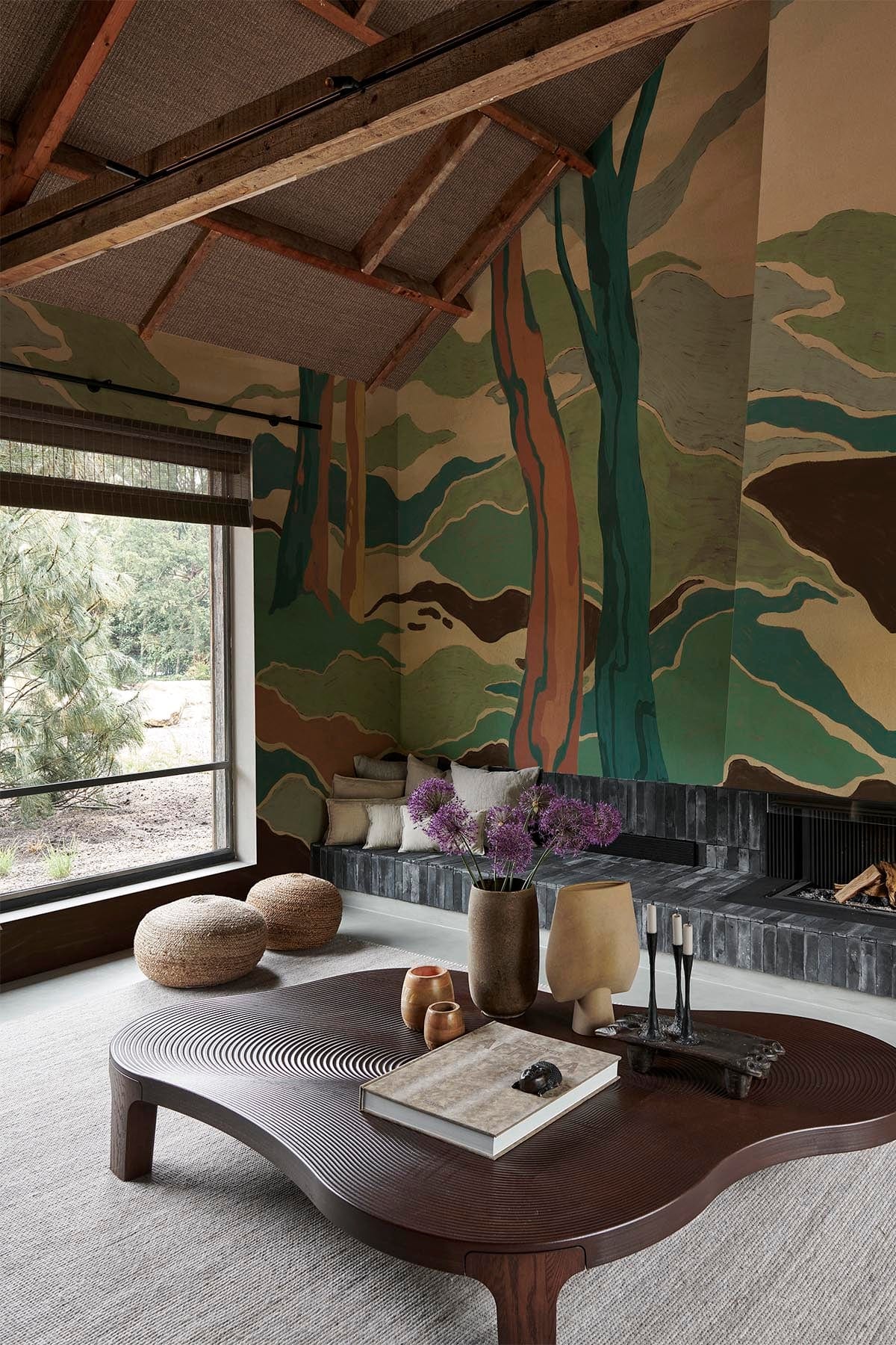 Graphic Landscape Green Multi – Bold, modern nature-inspired mural ...