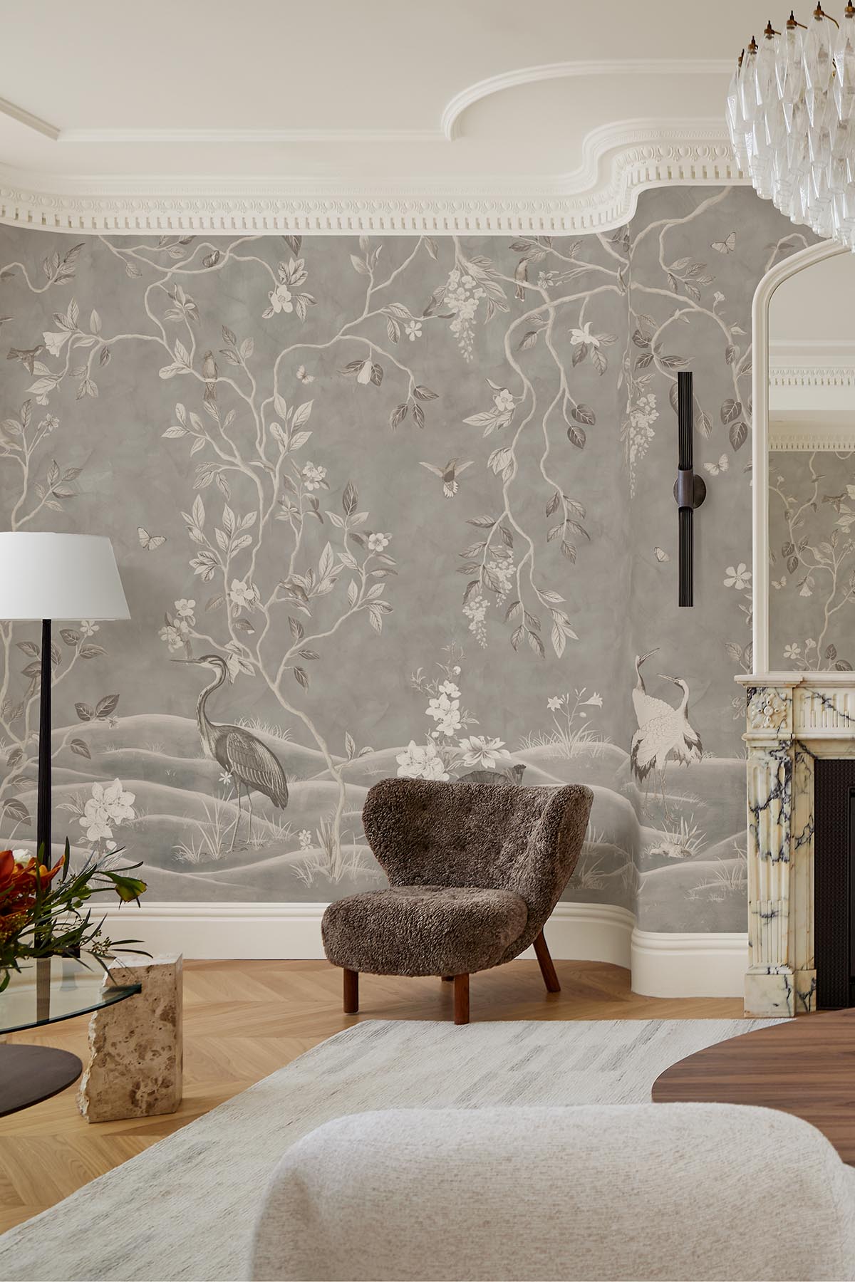 Chinoiserie Fauna Grey – Historic Wall Mural | BelarteStudio ...