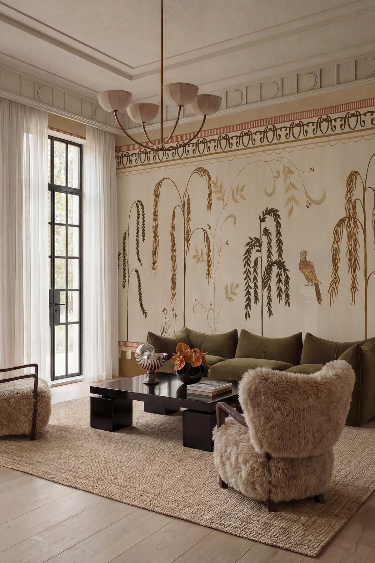 Ornamental Grace Ochre | Swedish Grace Wall Mural – belarteSTUDIO