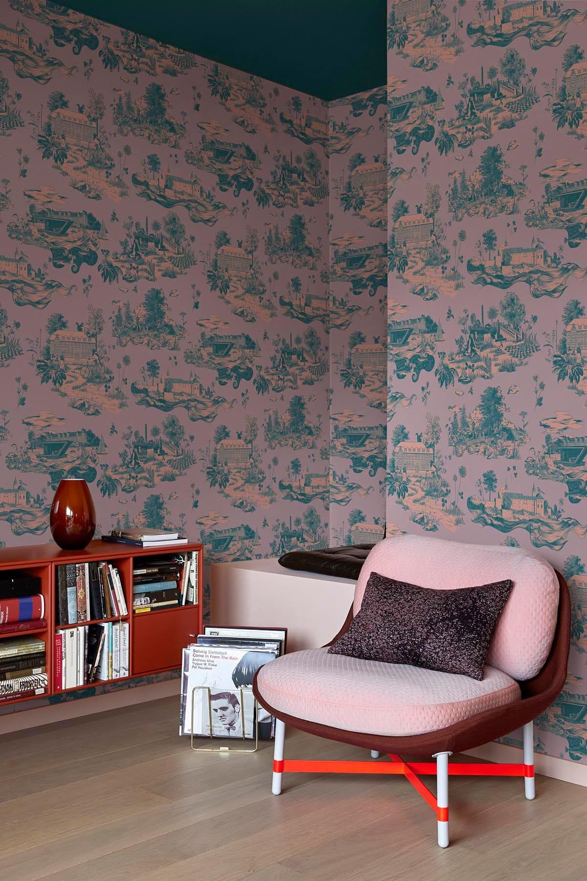 The Oslo Toile | A lavender contemporary and classic wall mural ...