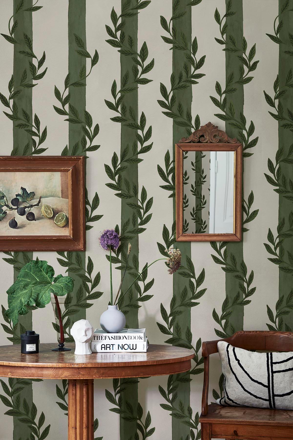 Green Botanical Stripe: Timeless Elegance with a Natural Twist ...