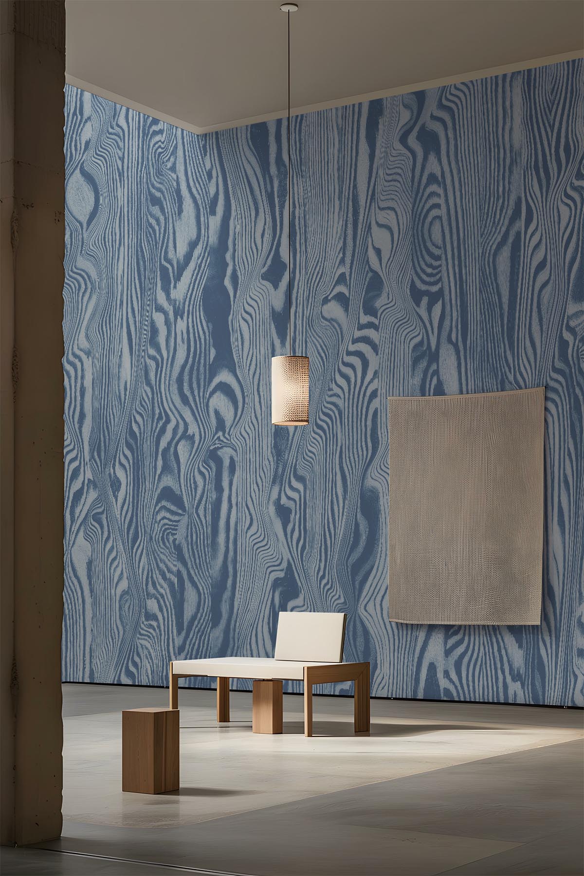 Vibrant Veneer Blue Wall Mural – Bold, Organic & Modern Design ...