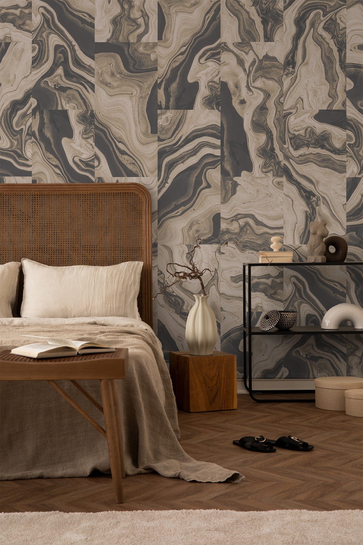 Marbling Tiles Two Anthracite: Elegant & Tranquil Wall Mural ...