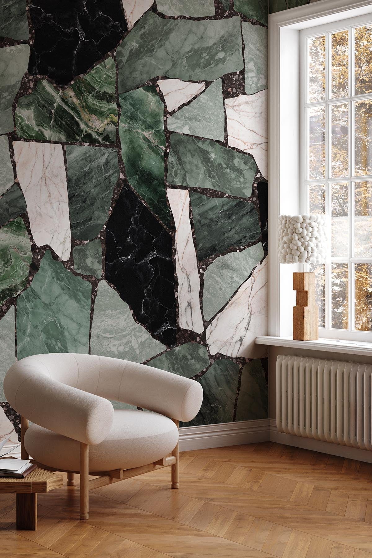 Repurposed Marble Green – Elegant Mosaic-Style Marble Wall Mural ...