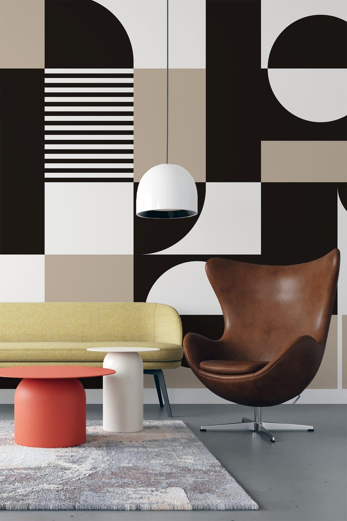 Modern Graphic wall mural for the vintage living room – belarteSTUDIO