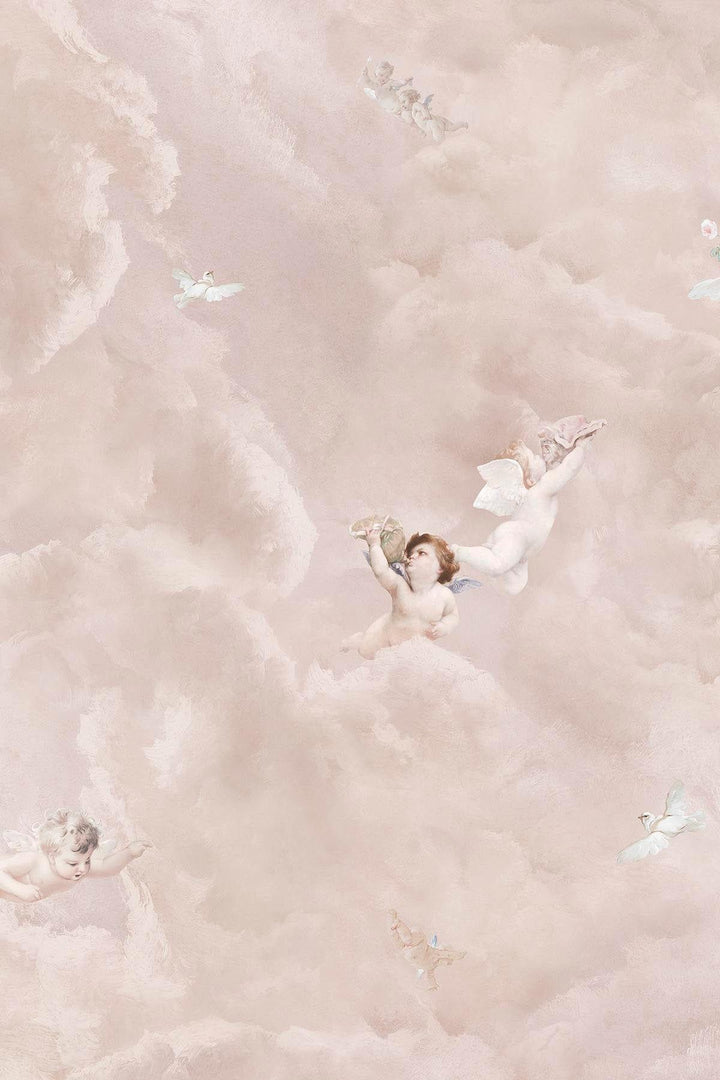 pink cloud wallpaper ceiling