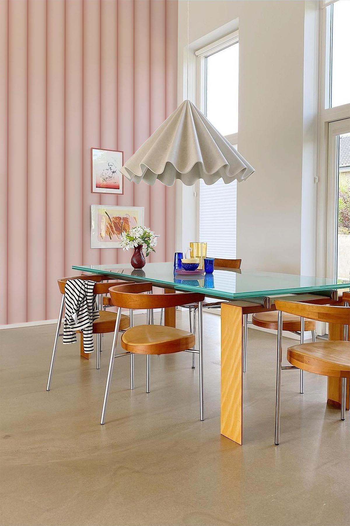 Curved Wall Panel mural | pink pastel wall mural - belarteSTUDIO.